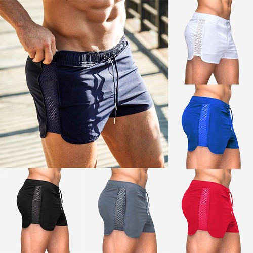 Mens Mesh See Through Shorts Boxers Loose Hollow Out Half Pants ...