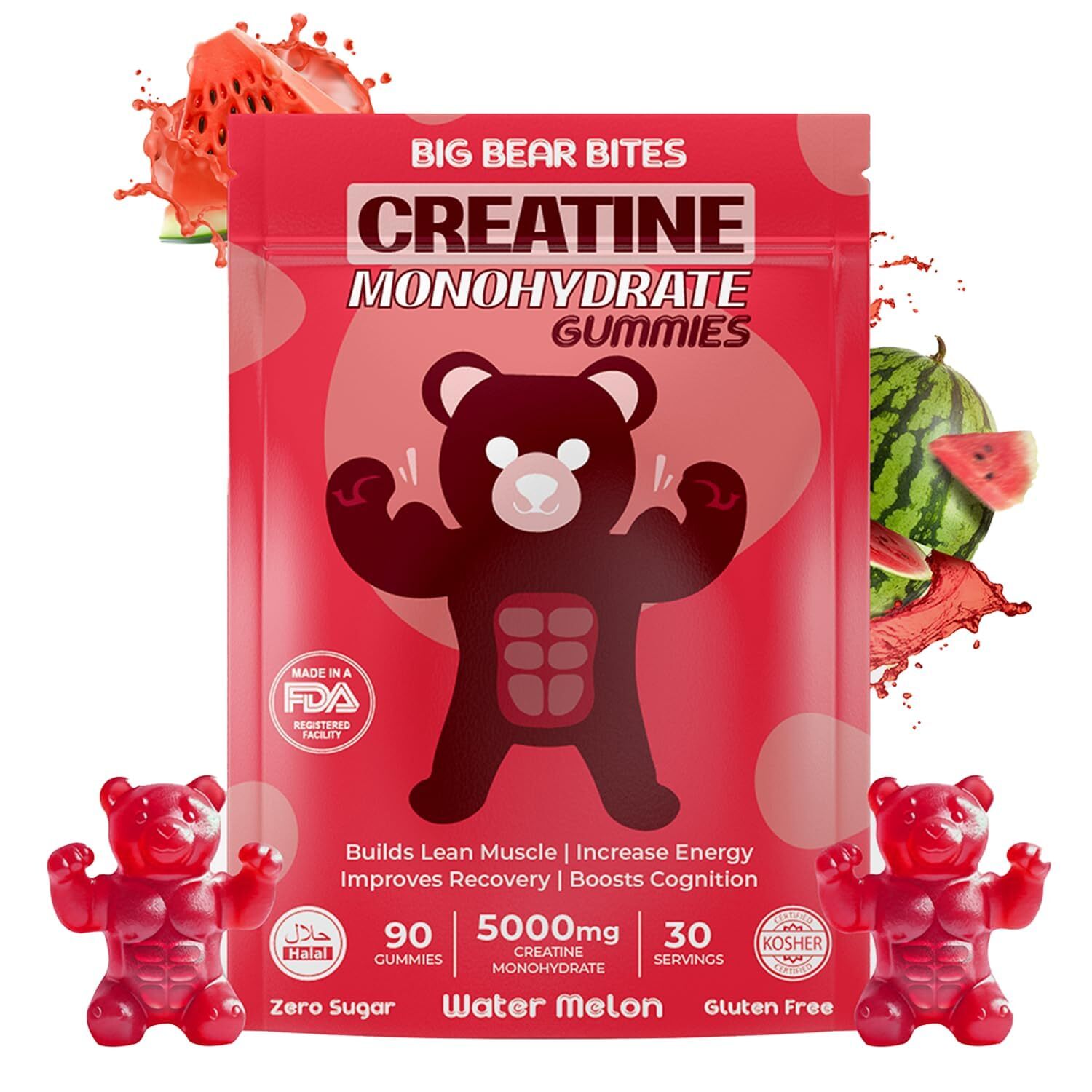 Big Bear Bites Creatine Monohydrate Gummies for Men & Women | 5000mg of ...