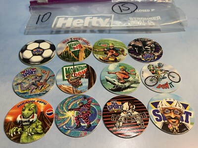 1995 Mountain Dew & All Sport Retro Pogs Official Licensed Big Slam ...