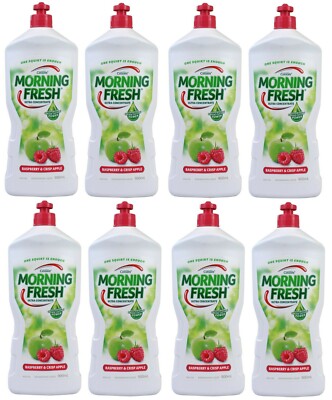 8 x MORNING FRESH 900ML DISHWASHING LIQUID RASPBERRY CRISP APPLE BRAND ...
