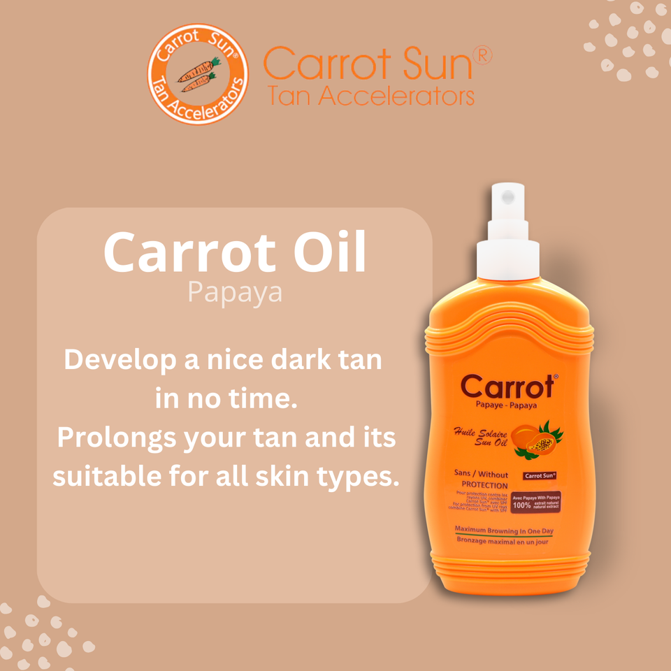 Carrot Sun Tan Accelerator Original Oil with Carrot Oil, L-Tyrosine ...
