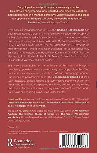 The Concise Encyclopedia of Western Philosophy by JO Urmson Jonathan ...