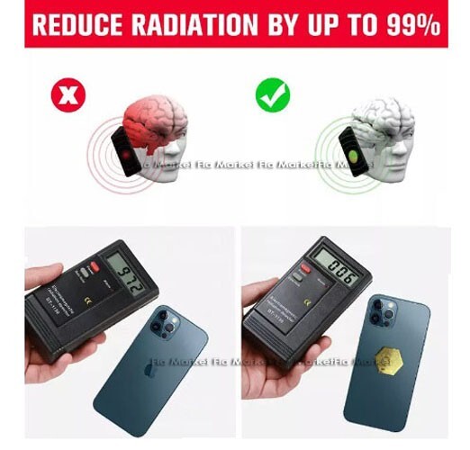 6pc 24K Gold Radiation Protection Sticker Phone Tablet Laptop 5G Wi-Fi ...