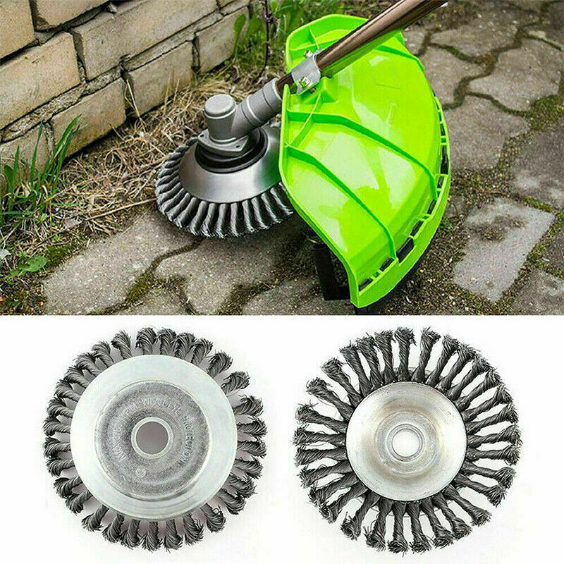6" 8" Weed Brush Derusting Weeding Wheel Garden Wire Trimmer Grass ...