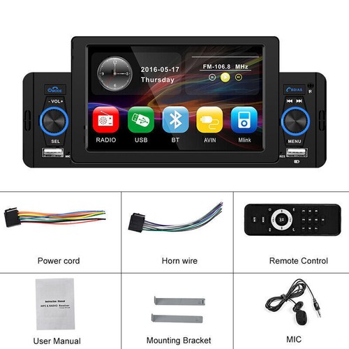 5" Single Din Car Stereo Radio USB AUX TF MP5 Player Mirror Link Dash ...