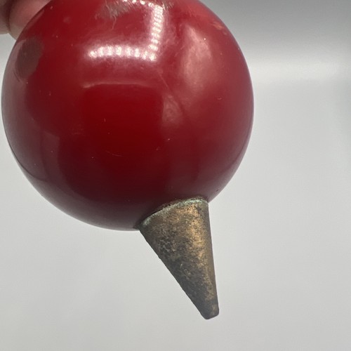 Red Bakelite & Brass Plumb Bob Pendulum Tool Vintage | eBay
