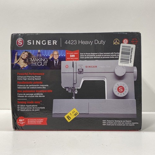 Singer White Heavy Duty Sewing Machine 4423 New In Box With Accessories ...