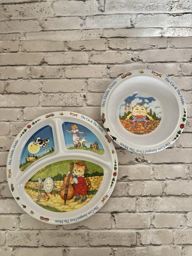 Zak Designs Hey, Diddle, Diddle Melamine Kids Bowl And 3 Serving Plate ...