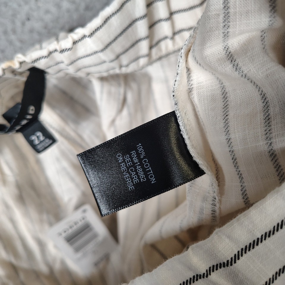 Torrid Pants Womens 22 White Whisper Pinstripe Crop Wide Leg Beach High ...