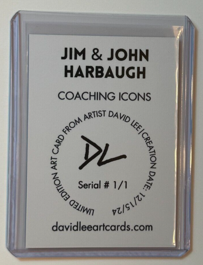 Jim & John Harbaugh Platinum Plated Artist Signed Coaching Icons Coach ...