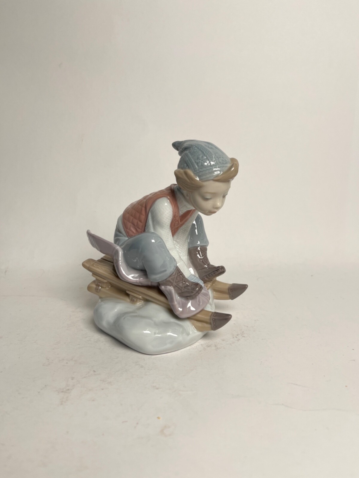 LLADRO "Look Out Below" Boy on Sled Figurine Retired #00100 8264 In Box ...