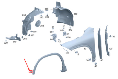 MB GLA H247 FRONT LEFT WHEEL ARCH MOLDING TRIM A2478850000 ORIGINAL NO ...