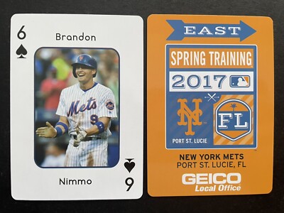 *SCARCE* BRANDON NIMMO ~ 2017 NY Mets Spring Training Playing Cards ~ 6 ...