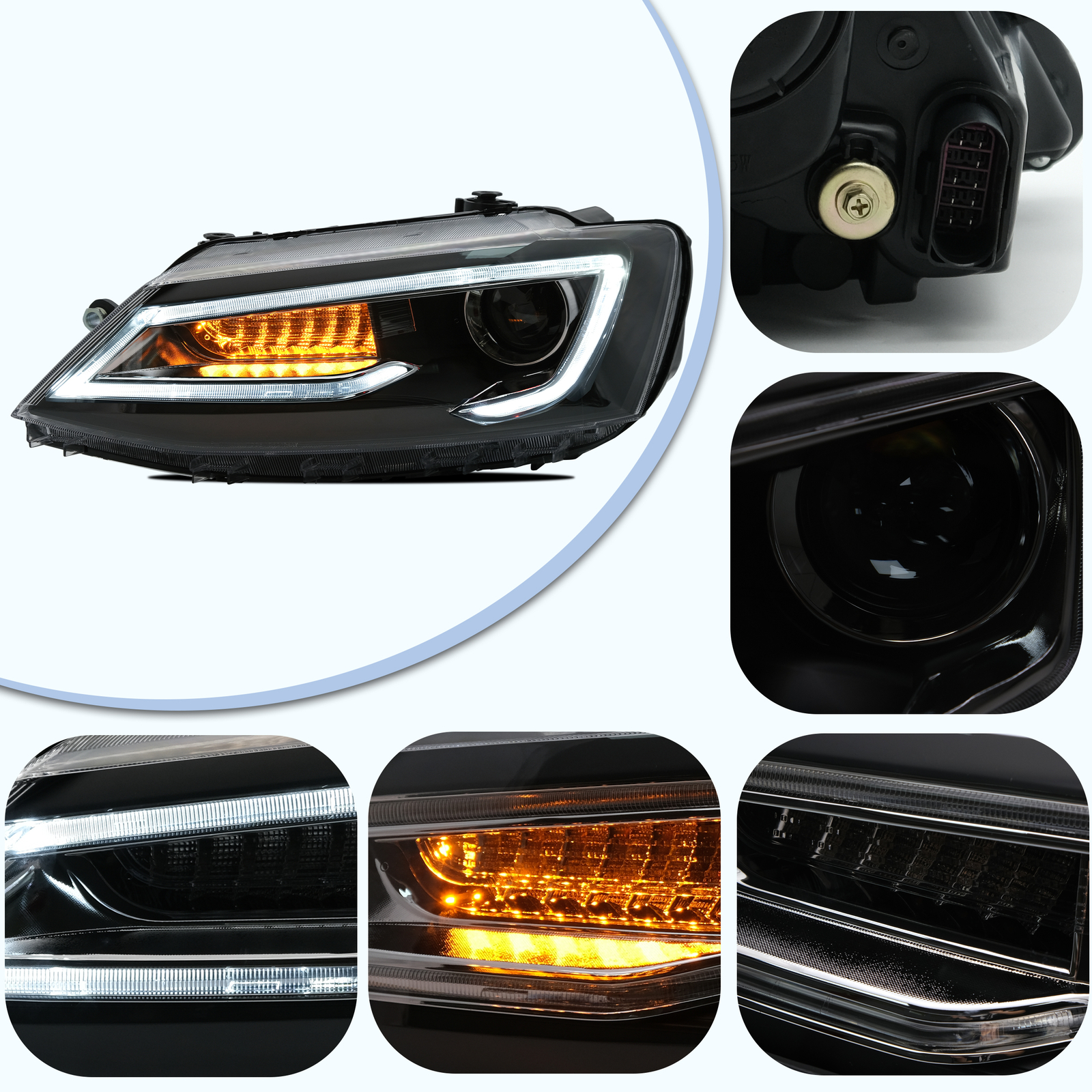 VLAND For 2011-2018 VOLKSWAGEN Jetta MK6 LED Projector Head Lights W ...