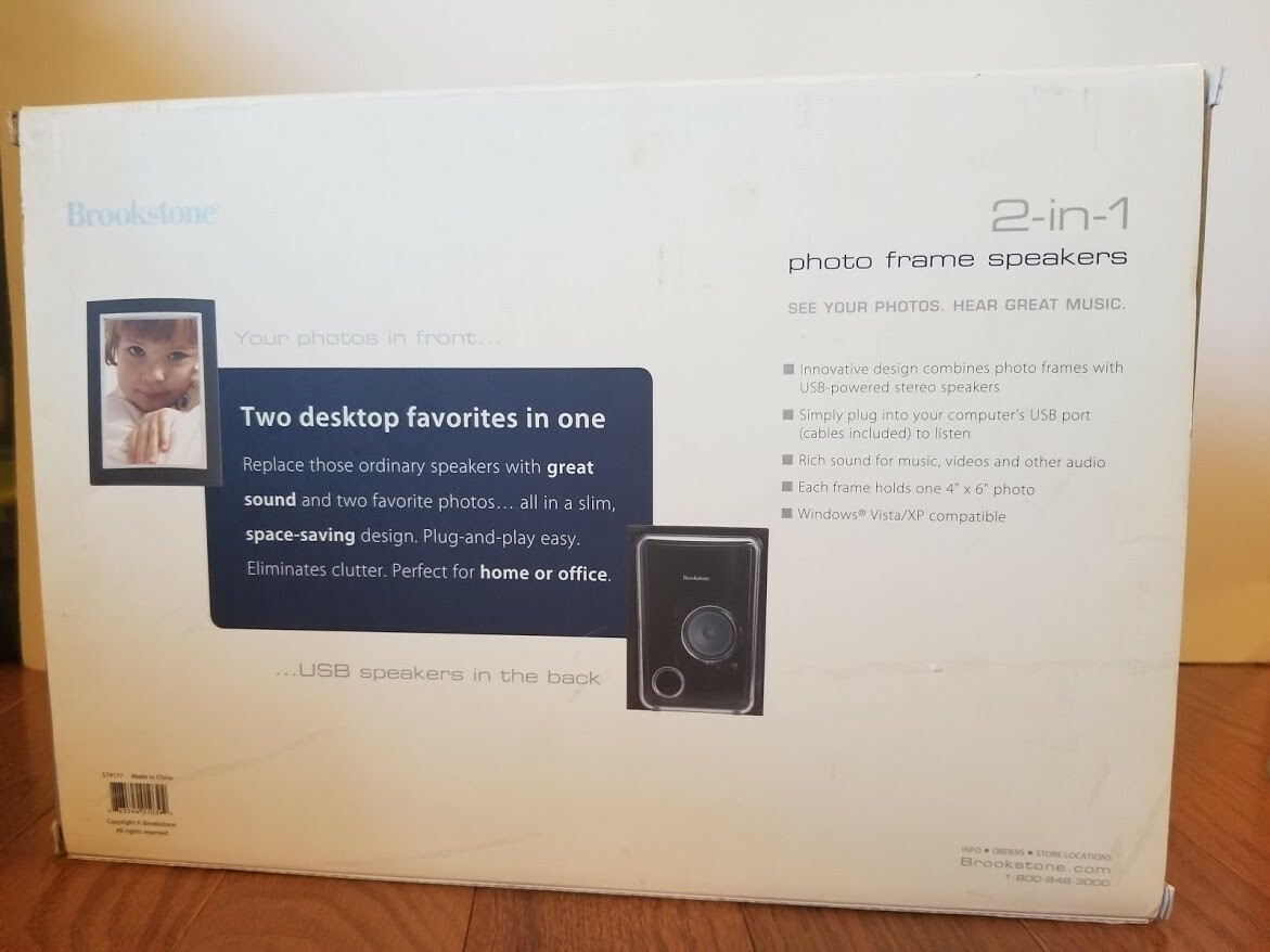 Brookstone 2 in 1 Photo Frame Speakers - USB - each frame holds a 4 x 6 ...