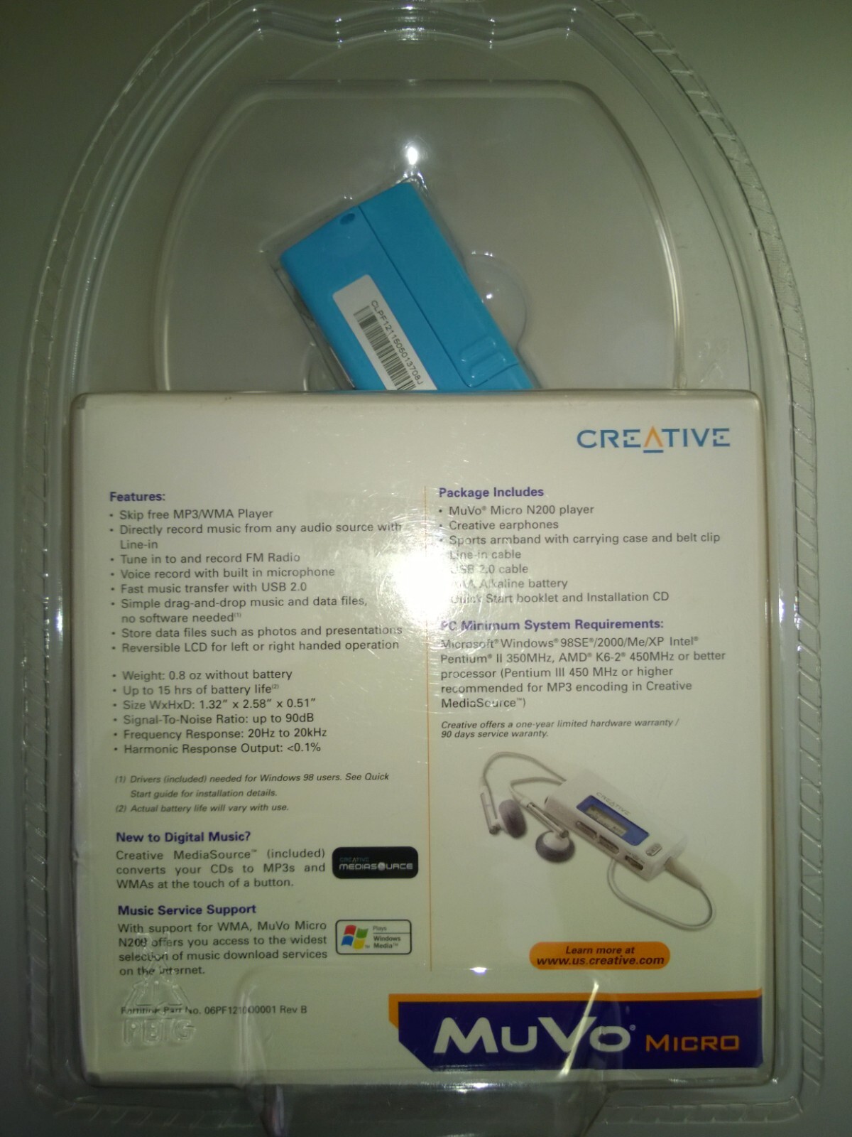 Creative MuVo Micro N200 256 MB MP3 Player Light Blue | eBay