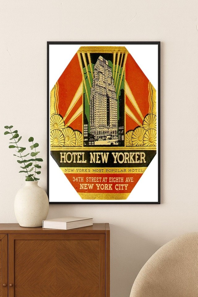 🗽 Hotel New Yorker Art Deco Poster - 1929 Iconic NYC Design 24x36 ...