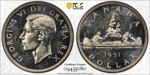Canada, 1951 George VI Dollar. PCGS MS 63. 416,395 Mintage. | eBay
