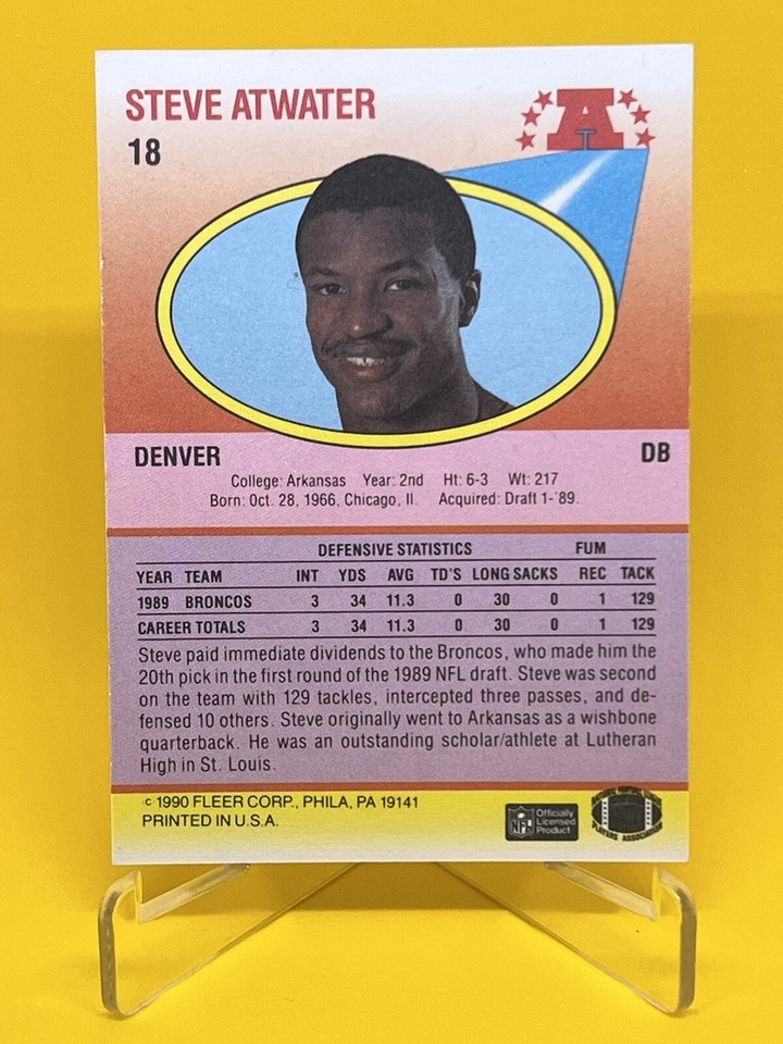 1990 Fleer Steve Atwater Denver Broncos NFL Football Card #18 | eBay