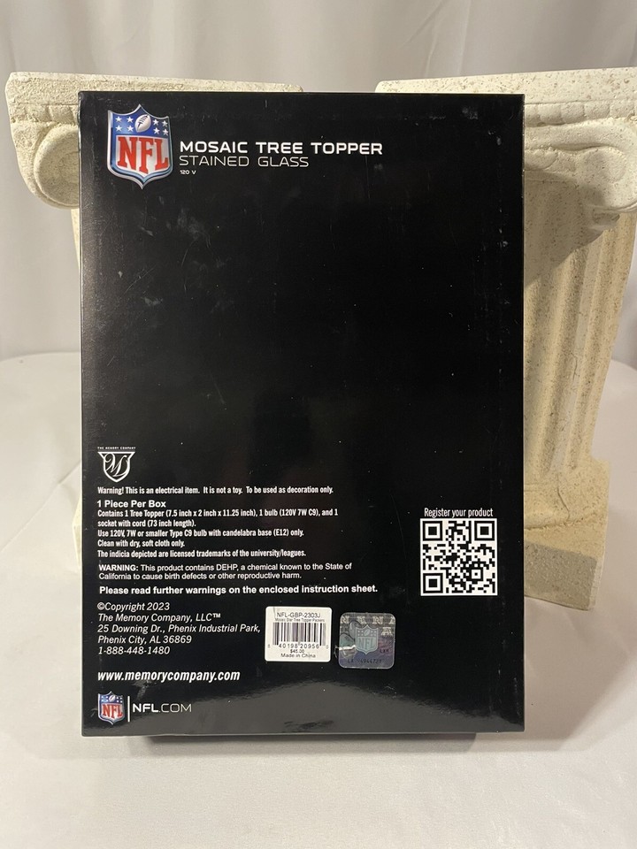 NFL Green Bay Packers Mosaic Tree Topper Stained Glass Light Up 7.5”x2 ...