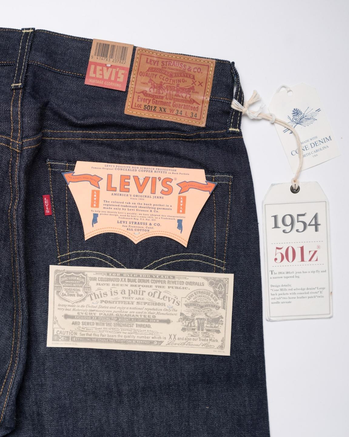 LVC Levi’s Vintage Clothing 1954 501Z XX Selvedge Denim Jeans 29X34 ...