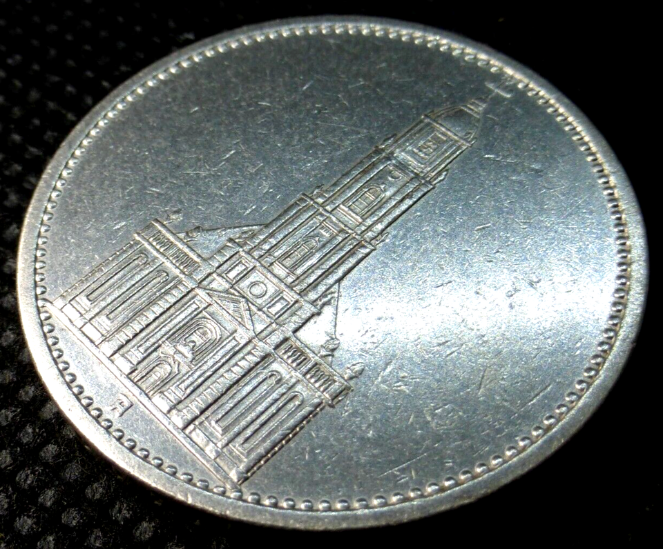 Nazi Silver Coin: Beautiful 5 Reichsmark Potsdam Church Third Reich ...