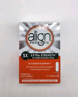 Align 5x Extra Strength Probiotic Supplement 21 Capsules Exp 11/25 ...