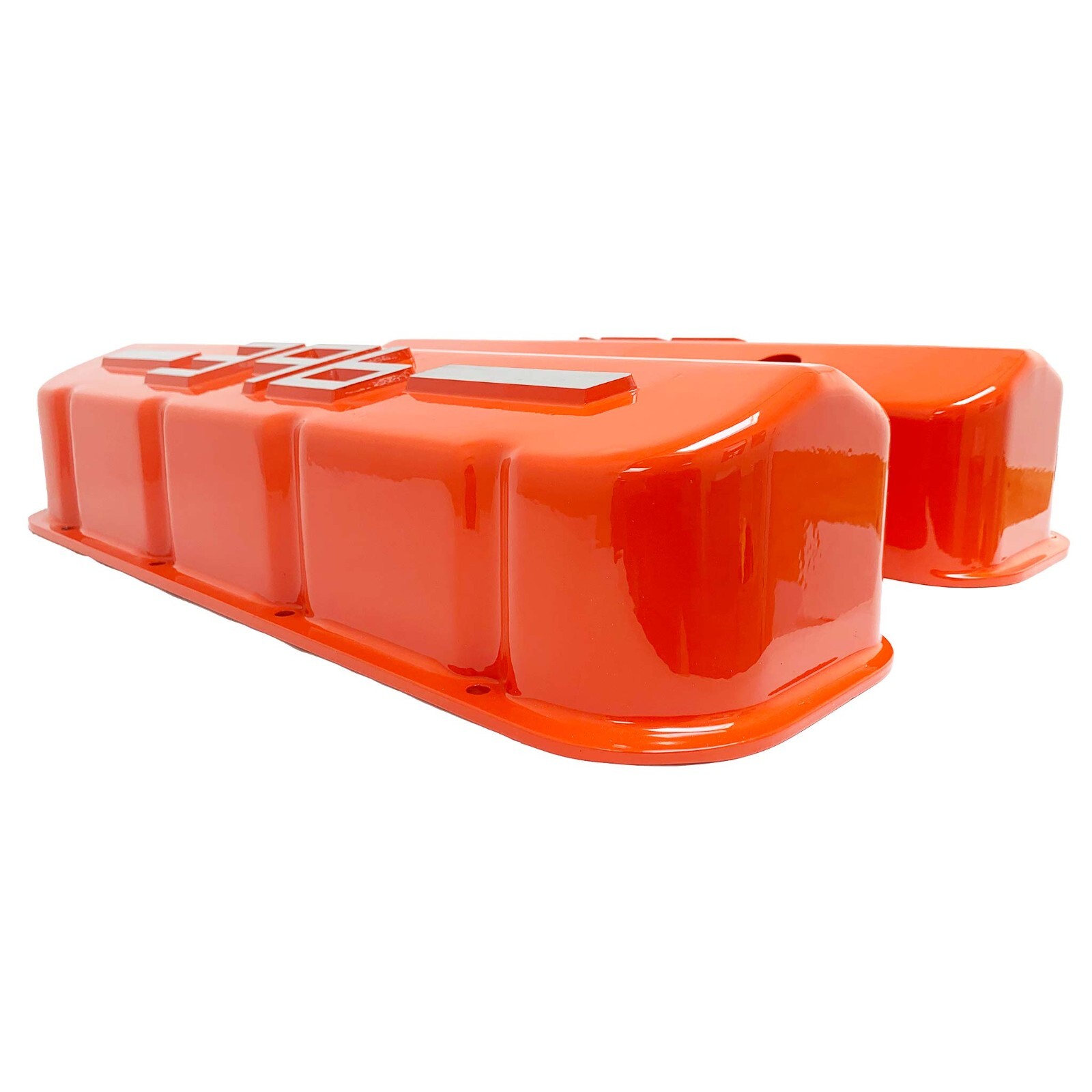 Big Block Chevy 396 Tall Valve Covers ORANGE with Raised Logo - Ansen ...