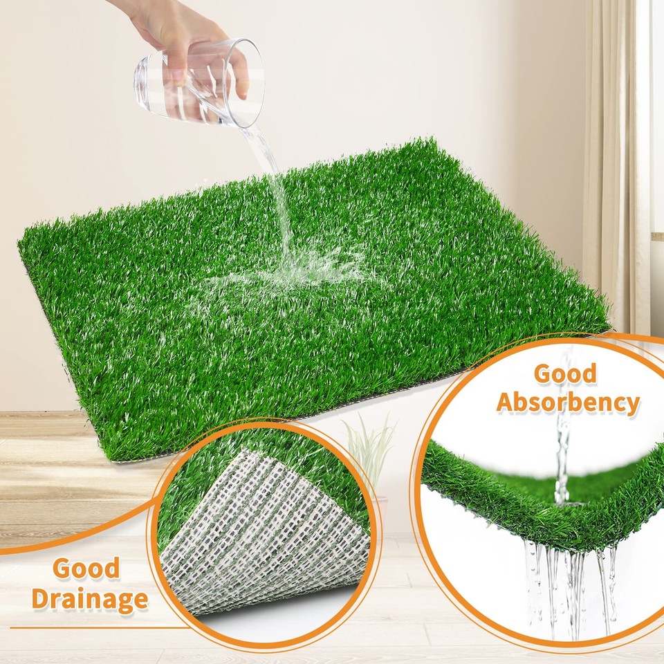 Dog Grass Pee Pads Artificial Dog Grass Pads for Potty Tray Fake Grass ...