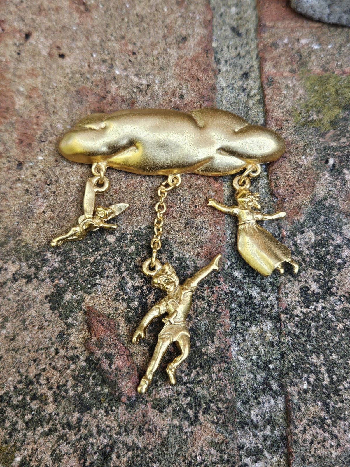 Vtg Disney Peter Pan, Wendy, Tinker Bell Dangle Brooc… - Gem