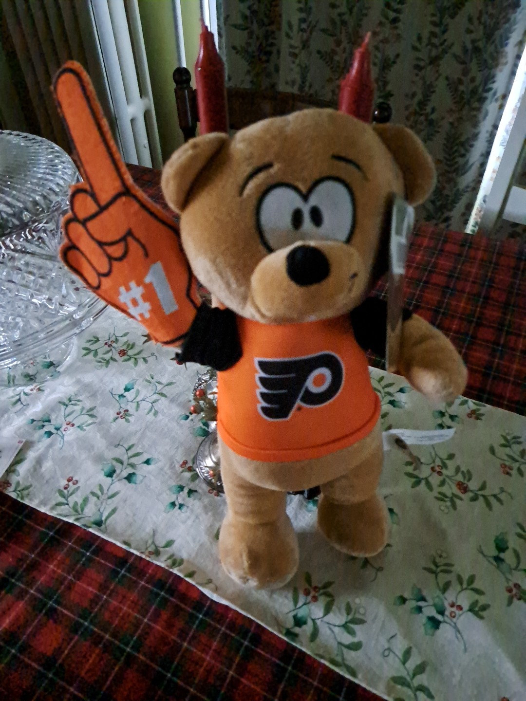 Philadelphia Flyers Plush 13" Bear Foam Hand #1 Orange & Black NHL | eBay