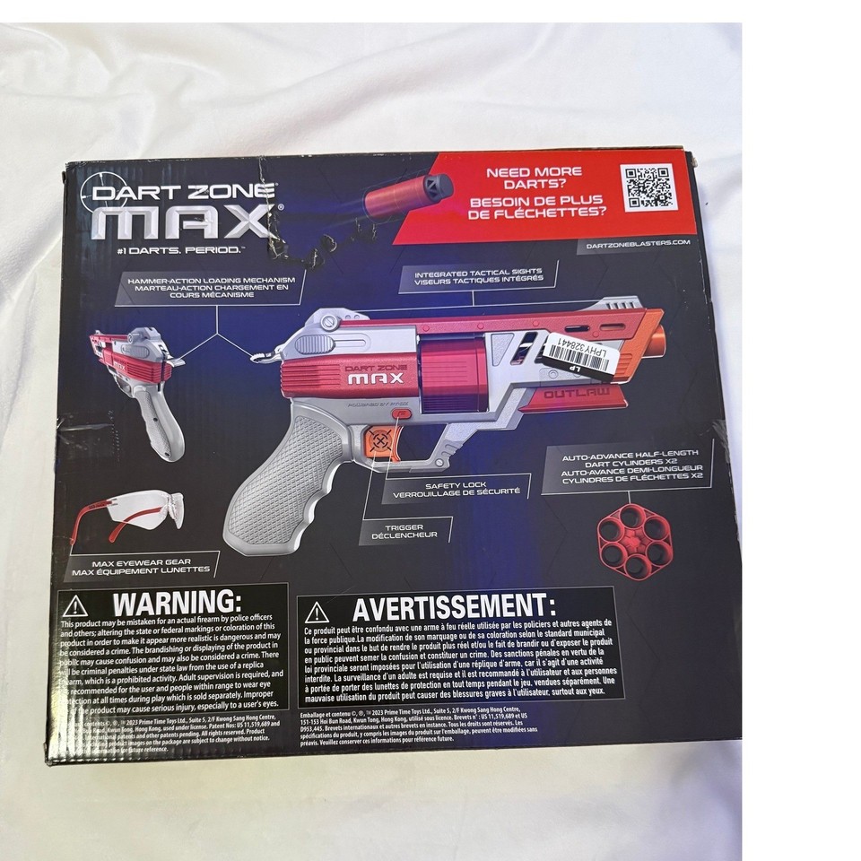 Dart Zone Covert Ops Max Outlaw Ultimate Dart Blaster w/ 12 Ruby Darts ...