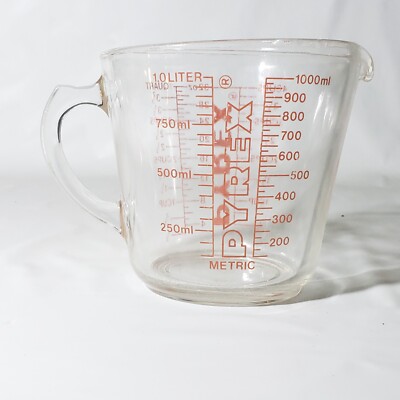 Vintage Pyrex #532 D Handle 4-Cup 1-Quart Glass Measuring Cup MADE IN ...