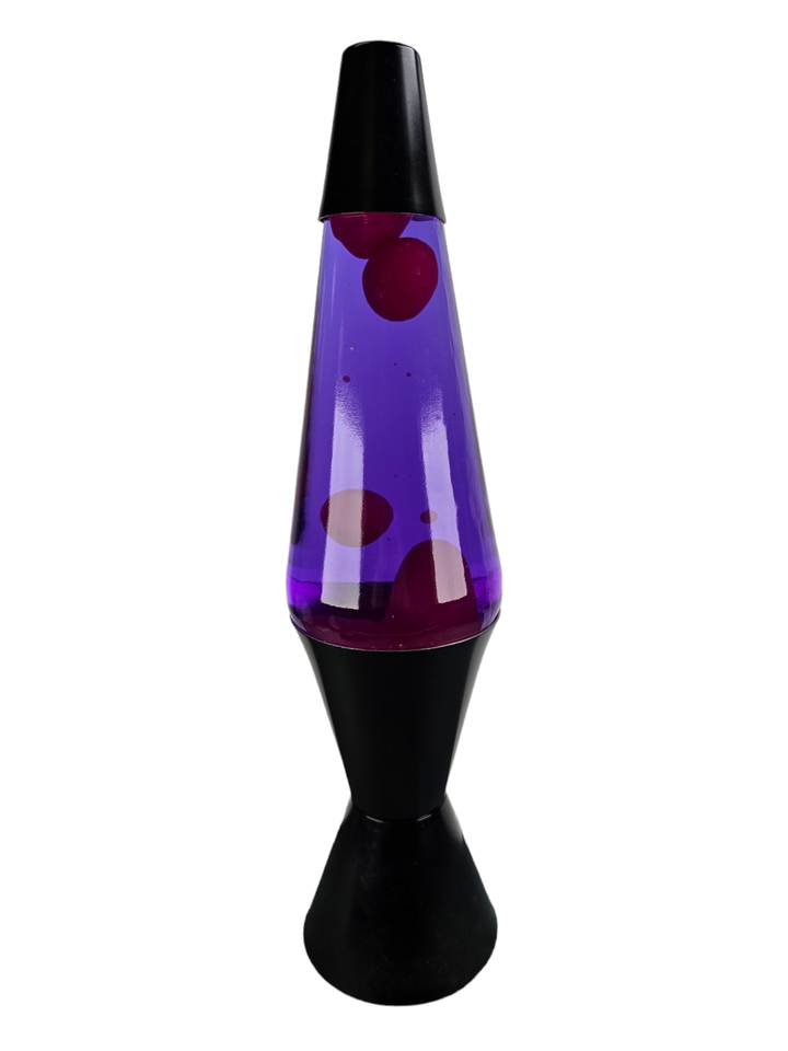 Lava Lamp Purple Liquid Orange Wax Black Base and Cap NO BOX 16.5" | eBay
