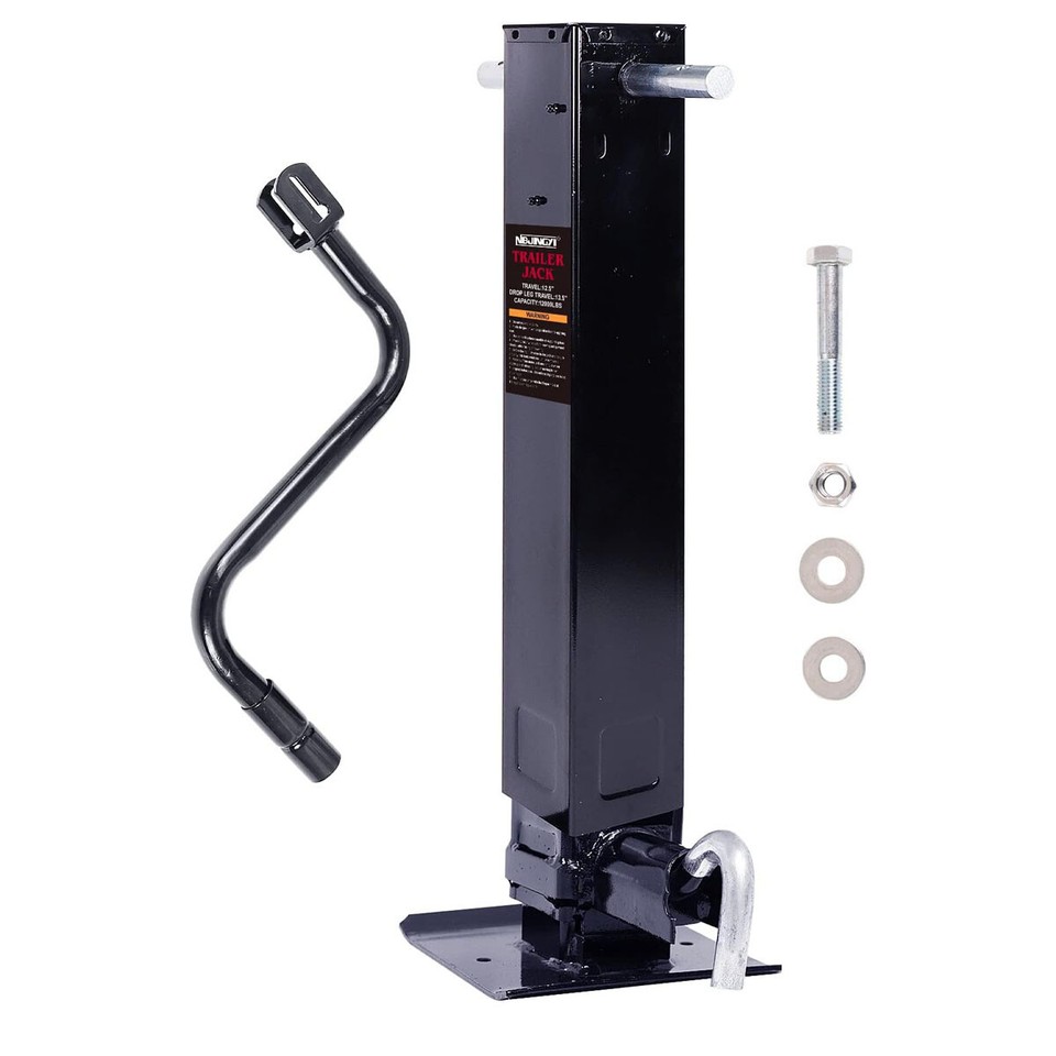 Heavy-Duty Drop Leg 12k Trailer Jack - 12000 lbs Side Pull pin Wind ...