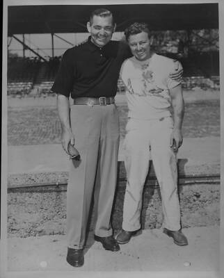 Clark Gable stands with Andy Linden 1950 Indy Photo | eBay
