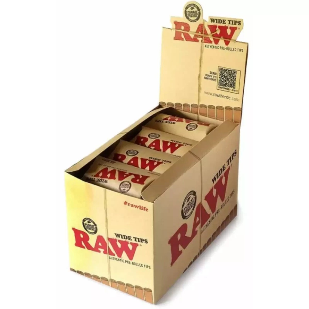RAW Pre-rolled Tips RAW Wide Pre-Rolled Tips 3-Pack - 63 Unbleached ...