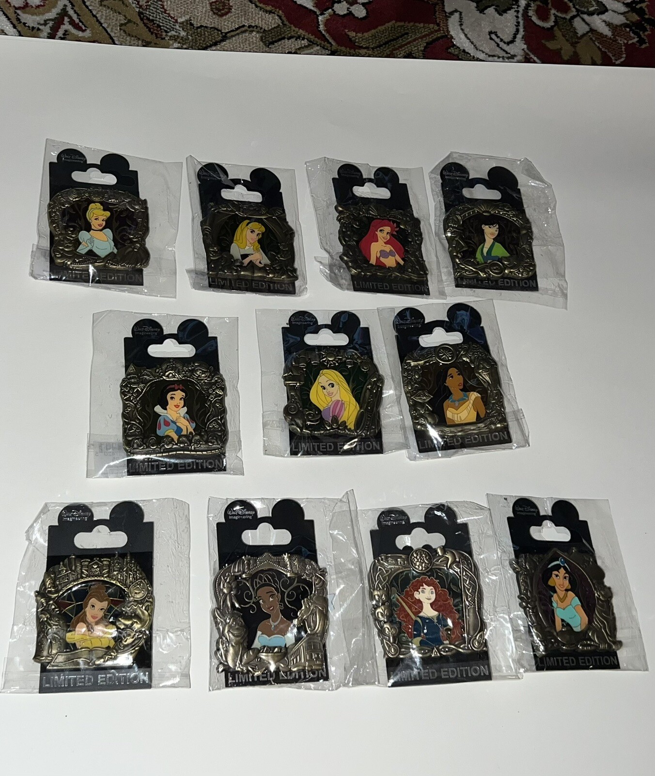 Disney WDI Stained Glass Princess Pin Complete Set LE300 | eBay