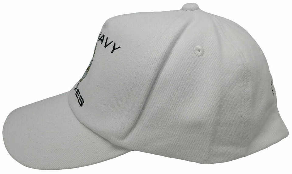 Embroidered Military White Navy Seabees Embroidered Baseball Hat Cap ...