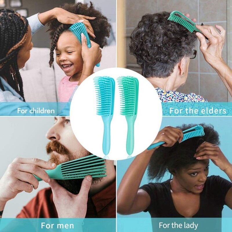 Hair Brush Detangling Brush Scalp Massage Hair Comb 3A to 4C Kinky Wavy ...