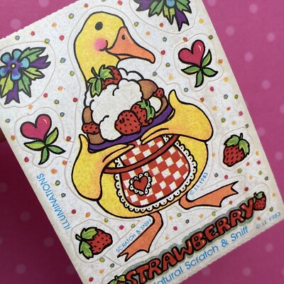 vintage 80s scratch & sniff ILLUMINATIONS Strawberry shortcake 1983 ...