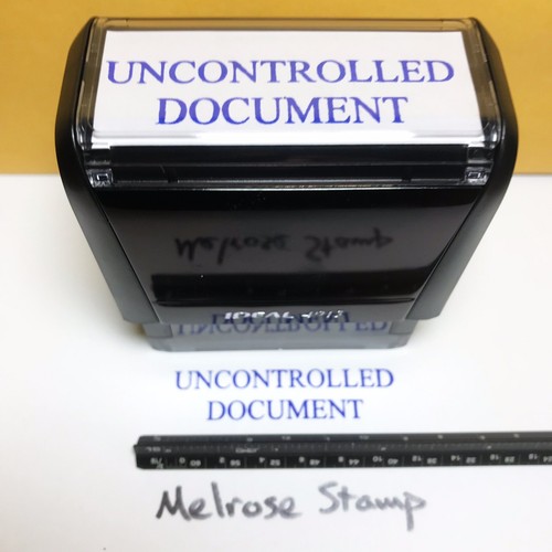 Uncontrolled Document Rubber Stamp Blue Ink Self Inking Ideal 4913 | eBay