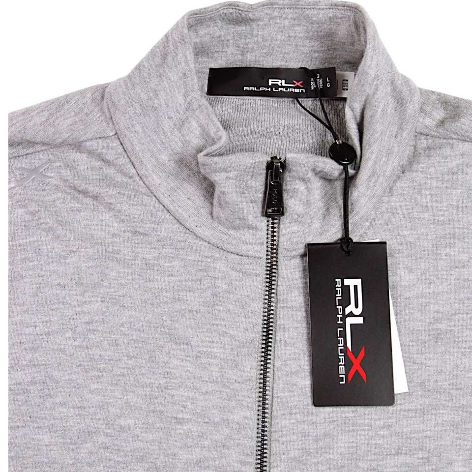 RLX Ralph Lauren Jacket Mens L Gray Full Zip Mock Neck Golf Athletic ...