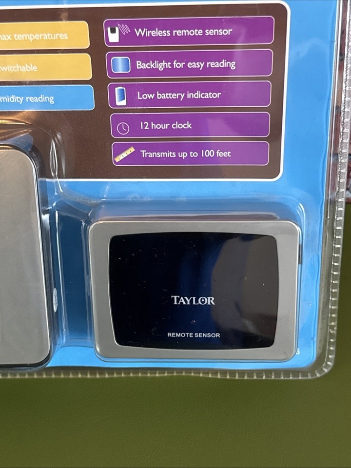 Taylor Weather Guide Wireless Indoor Outdoor Thermometer W/ Remote ...