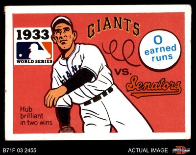 1971 Fleer World Series #31 1933 Giants / Senators HOF 3.5 - VG+ | eBay