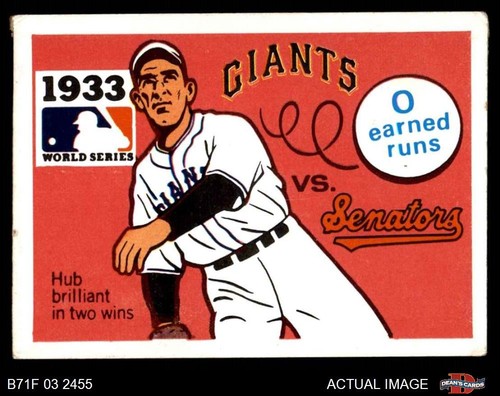 1971 Fleer World Series #31 1933 Giants / Senators HOF 3.5 - VG+ | eBay