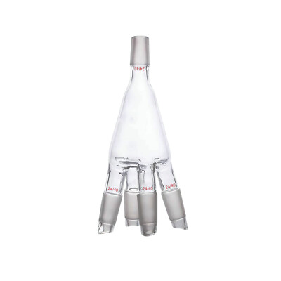 24/40 Glass Cow Distillation Receiver Lab Vacuum Distribution Adapter 5 ...