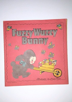 VINTAGE Children's Book Fuzzy Wuzzy Bunny - Pictures by Louise Rowe | eBay
