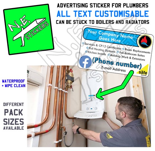 Advertising Sticker(s) for Plumbing Company Boiler Service Gas Plumber ...