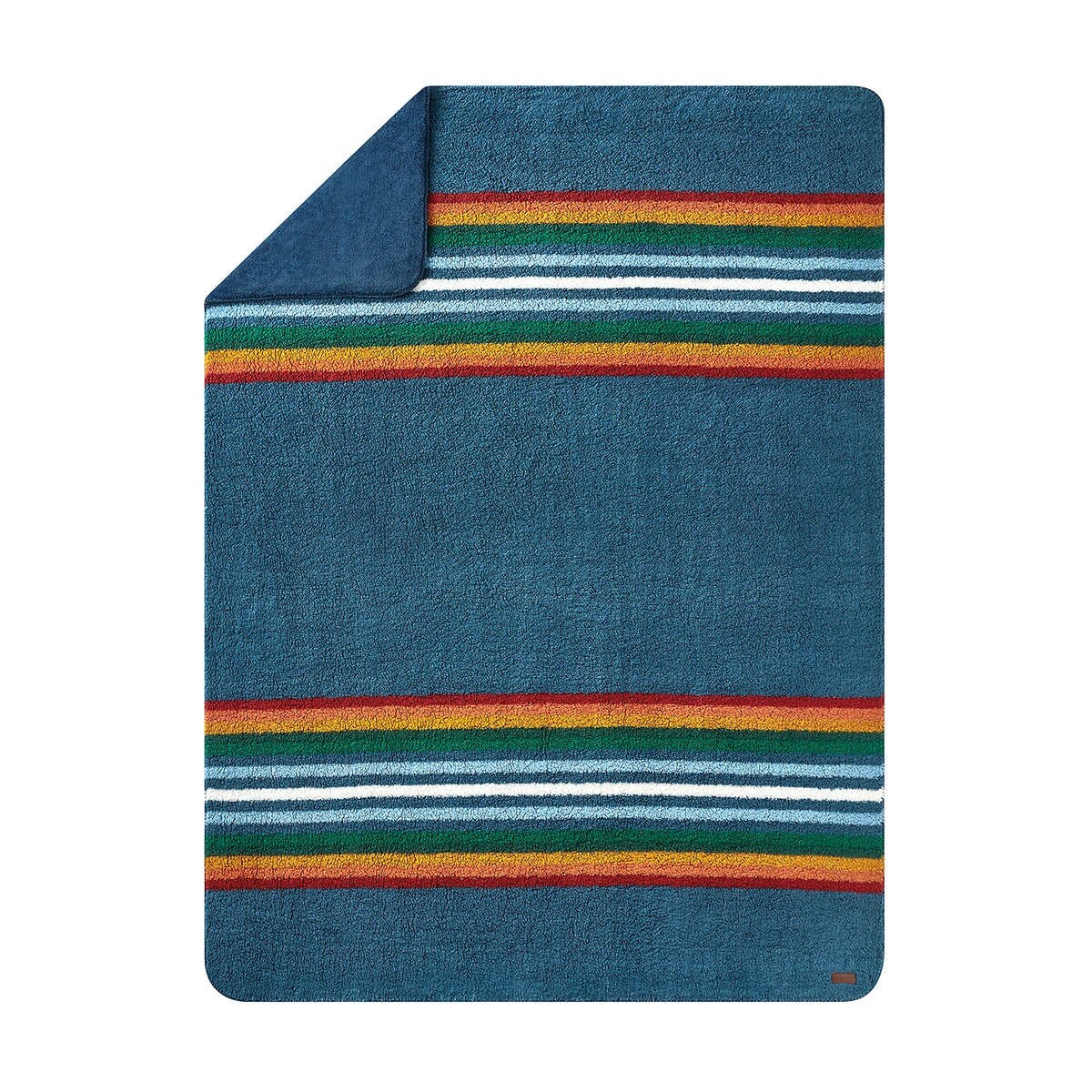 PENDLETON Sherpa fleece blanket TWIN, serape stripe blue - NEW | eBay
